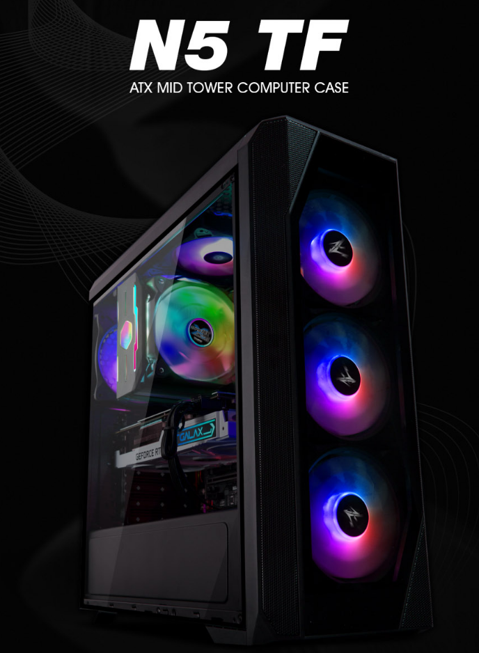 מארז שחור גיימינג ללא ספק כולל 4 מאווררים זלמן ZALMAN CASE N5 TF MID TOWER BUILT IN 4 X120 MM ...